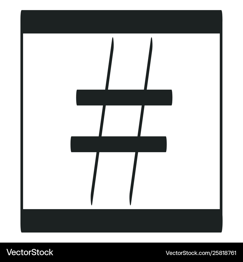 Icon simple element hashtag symbol design from Vector Image