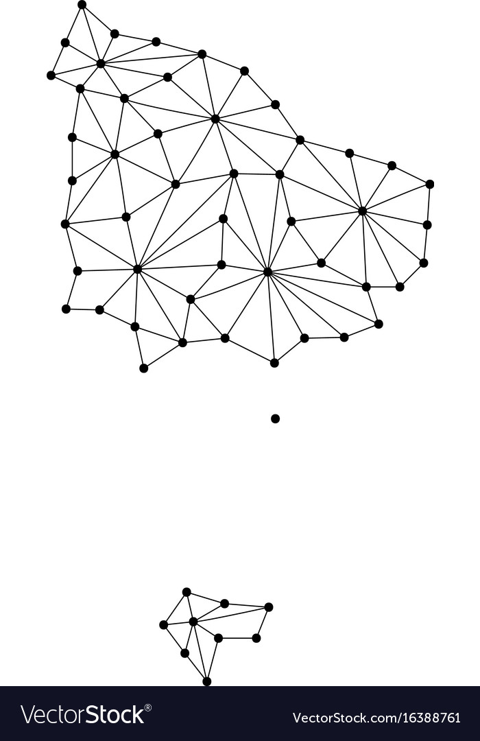 Norfiolk map of polygonal mosaic lines network Vector Image