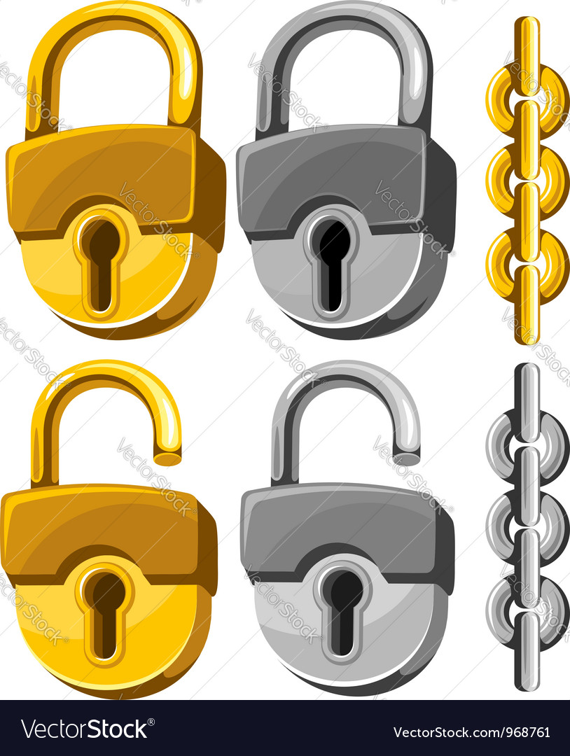 Padlock set Royalty Free Vector Image - VectorStock