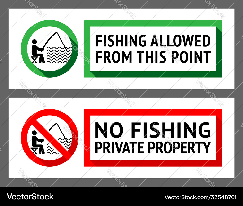 Sticker set no fishing Royalty Free Vector Image