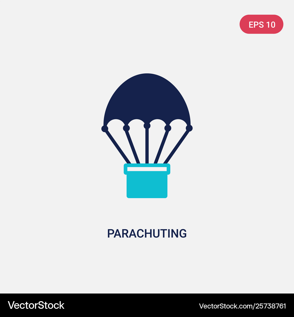 Two color parachuting icon from free time concept Vector Image