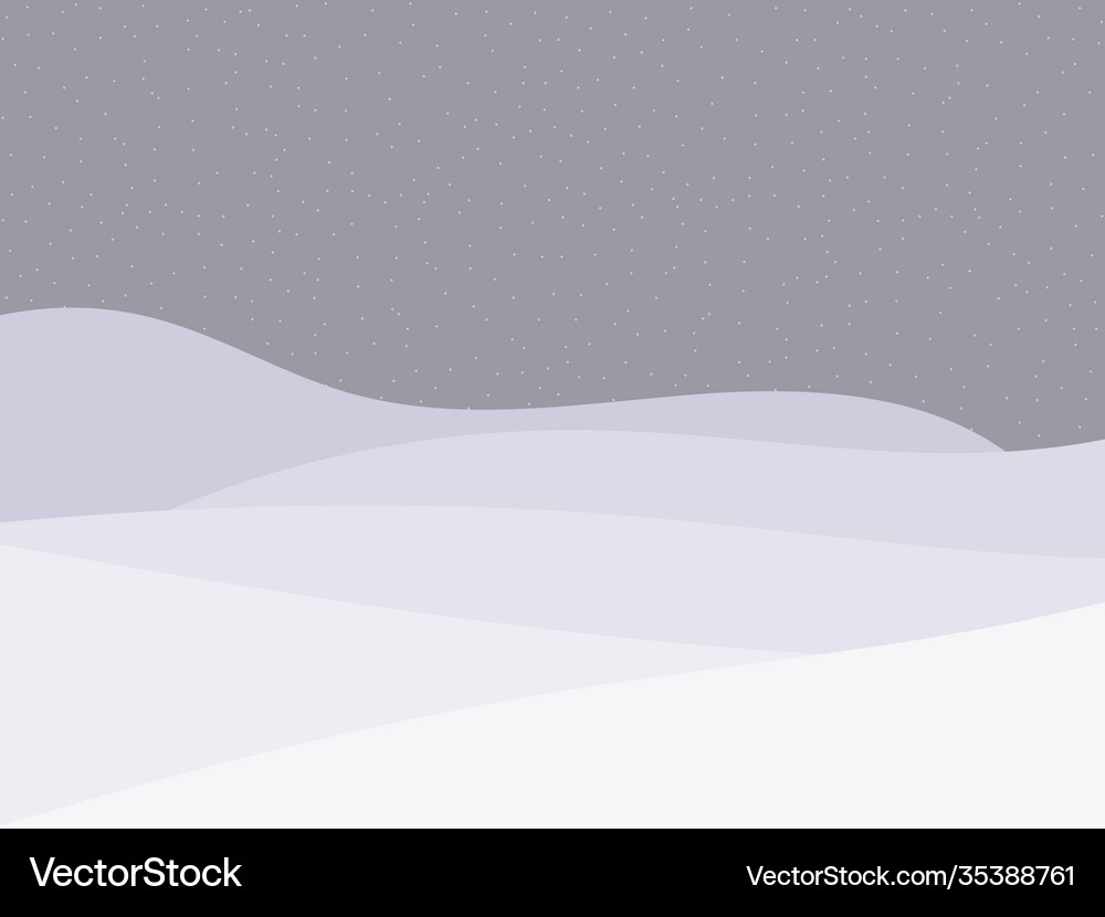 Winter landscape with falling snow in minimalist Vector Image