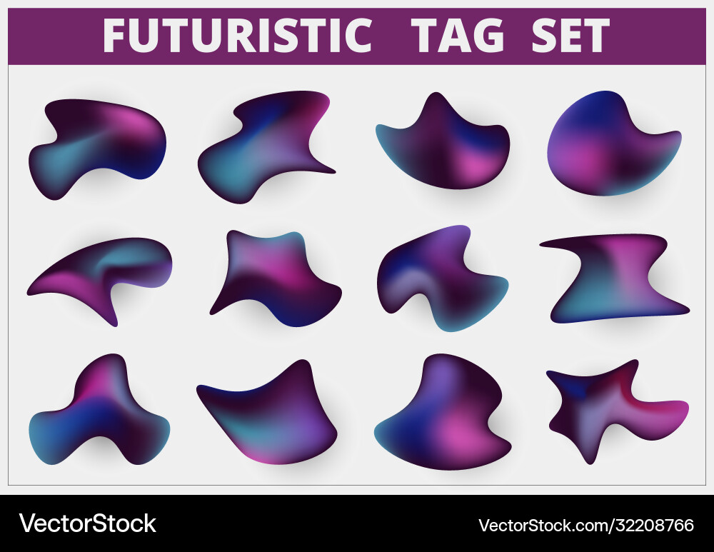 Abstract futuristic tag set free shape design Vector Image