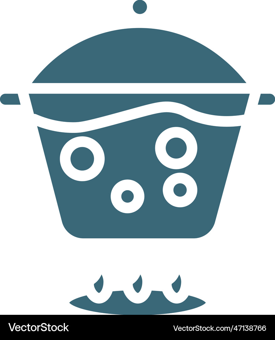 Boiling water pan icon filled boiling water pan Vector Image