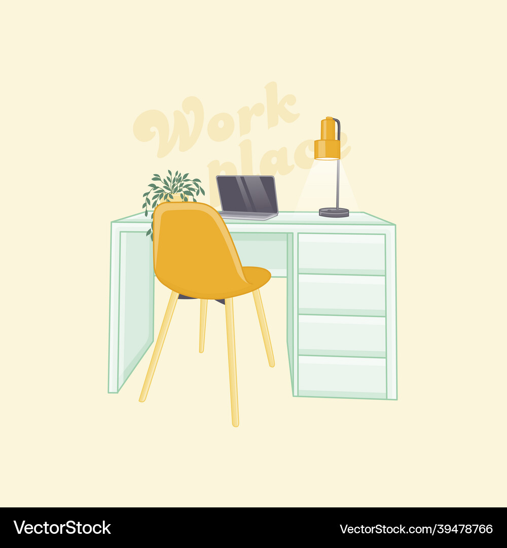 Cartoon of a workplace Royalty Free Vector Image