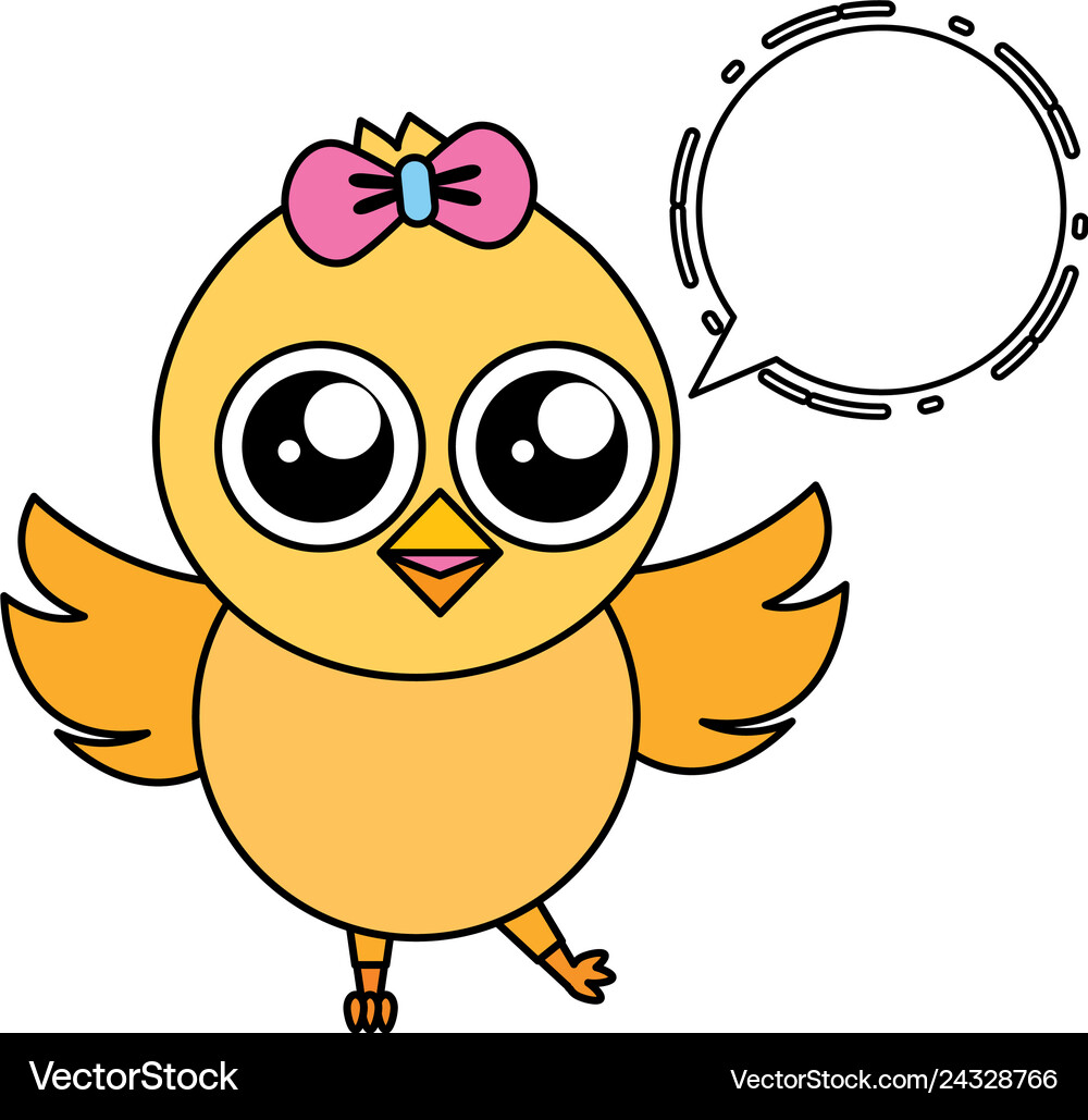 Cute chick female cartoon Royalty Free Vector Image