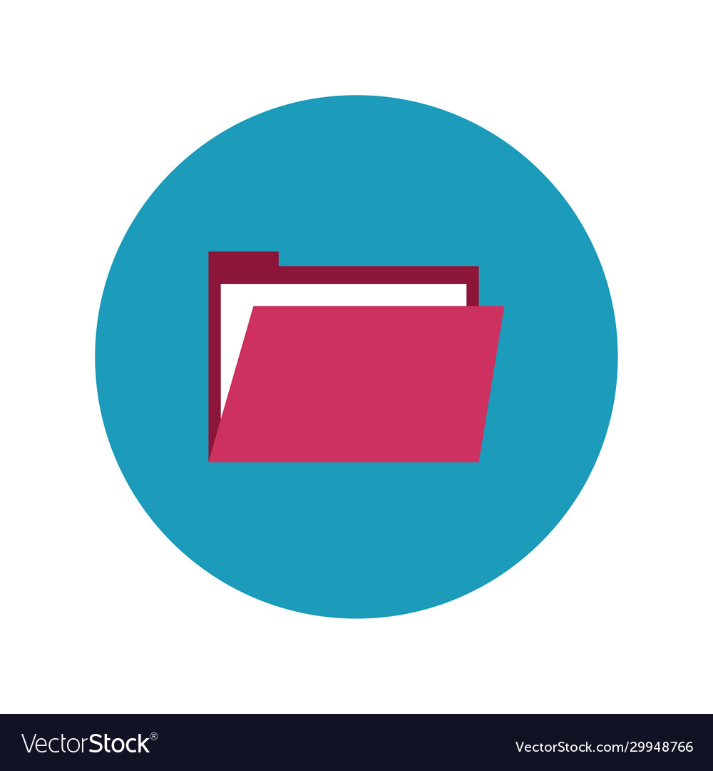 Folder file document block and flat style Vector Image