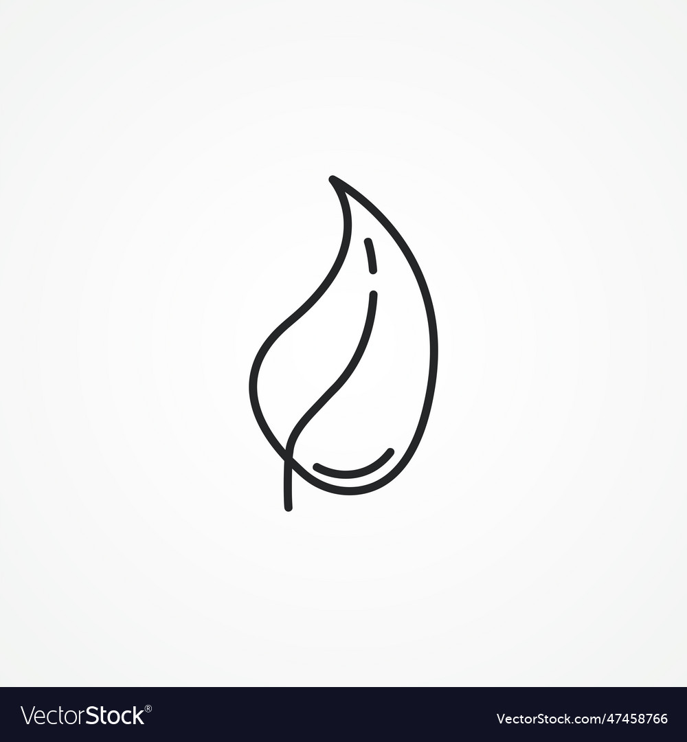 Leaf Line Icon Tree Line Icon Royalty Free Vector Image