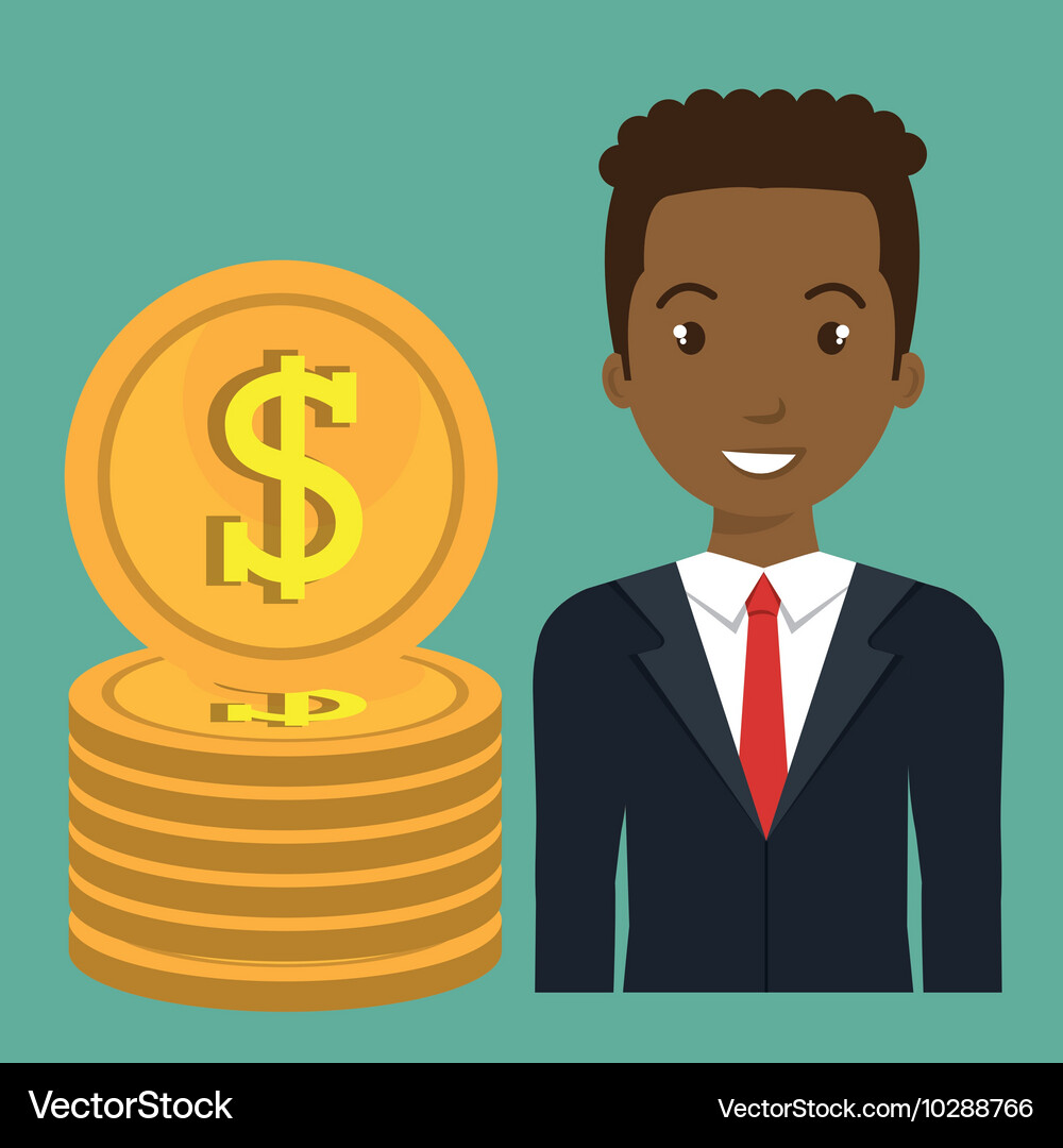 Man currency money dollar Royalty Free Vector Image