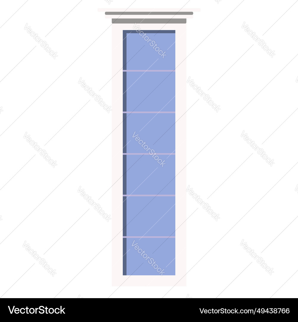 Narrow long window with bars for home isolated Vector Image