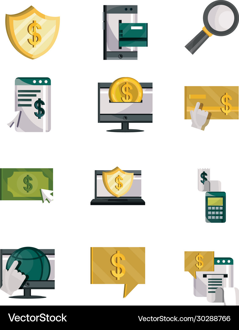 Payments online money finance commerce technology Vector Image