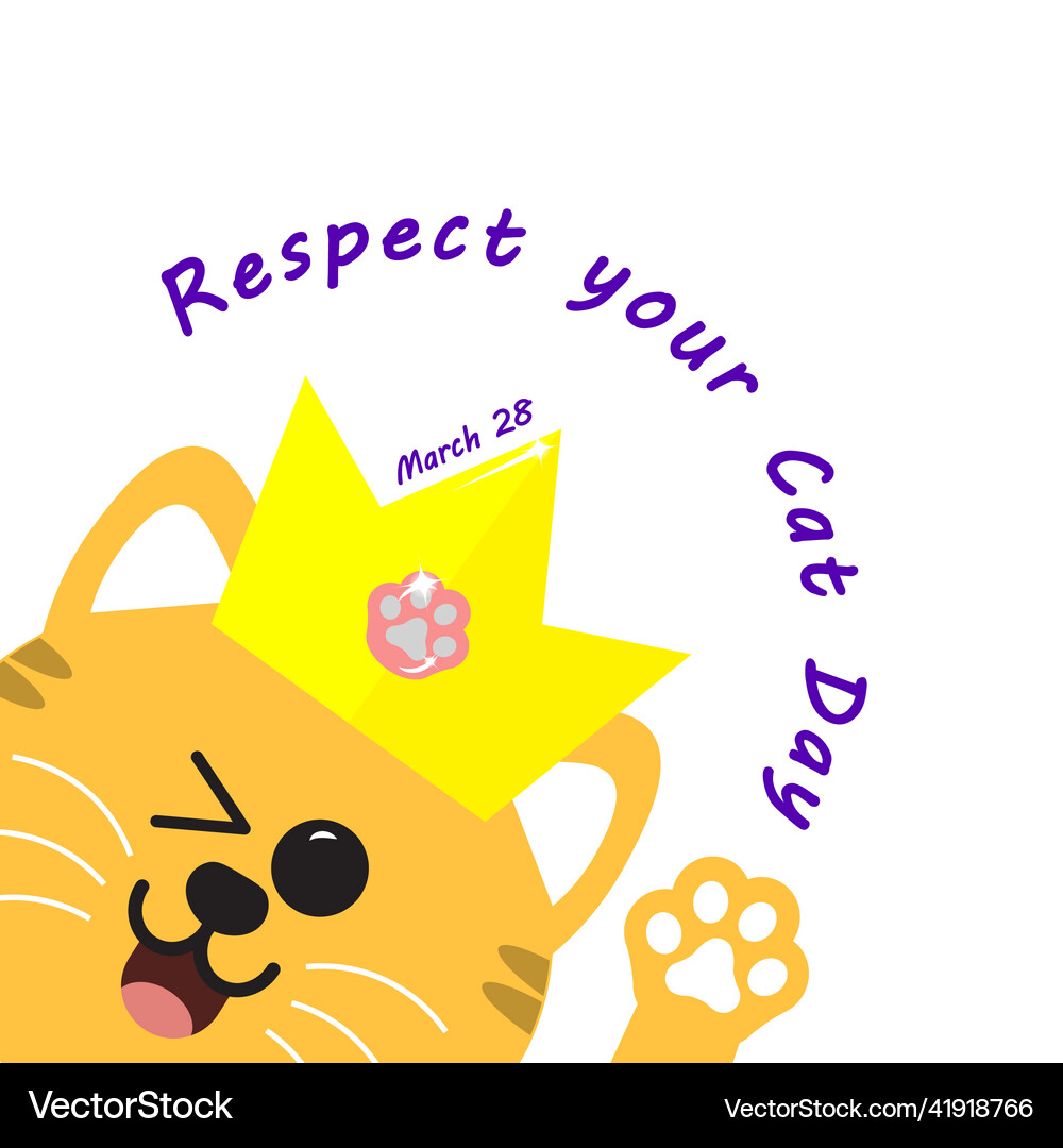 Respect your cat day with orange Royalty Free Vector Image