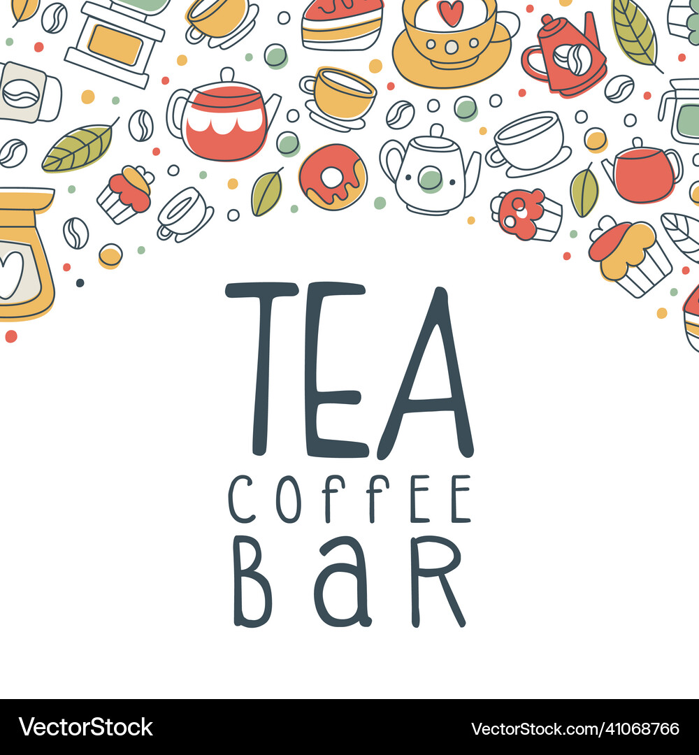 Tea and coffee bar advertising banner Royalty Free Vector