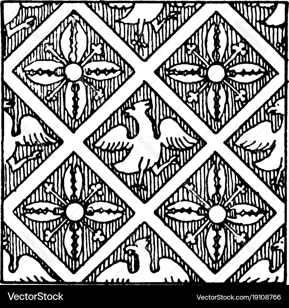 Tile is a french pattern vintage engraving Vector Image