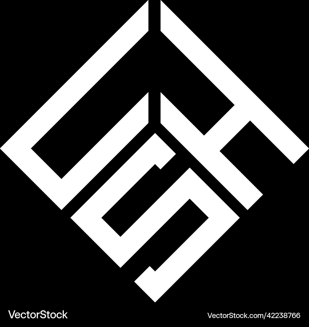 Ush letter logo design on black background Vector Image