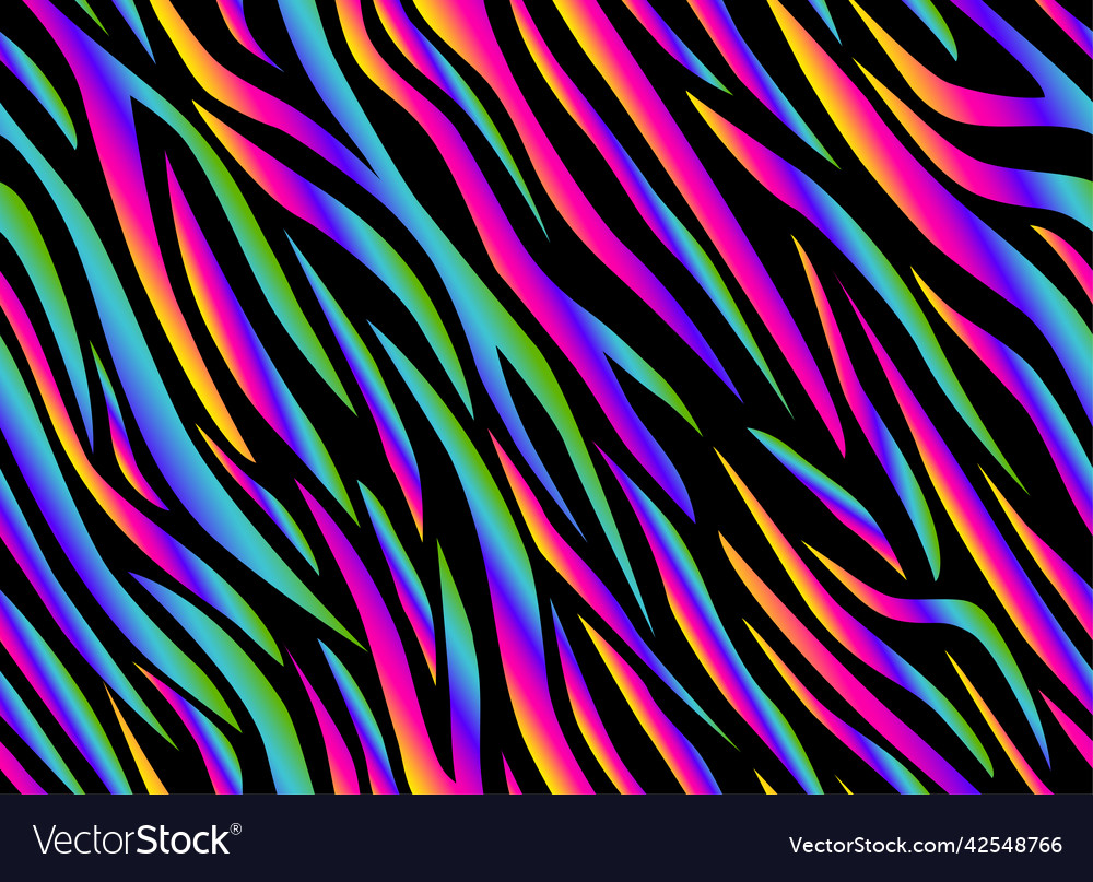 Zebra rainbow abstract seamless pattern colorful Vector Image