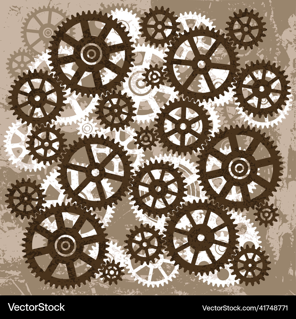 Abstract background with vintage gear mechanism Vector Image