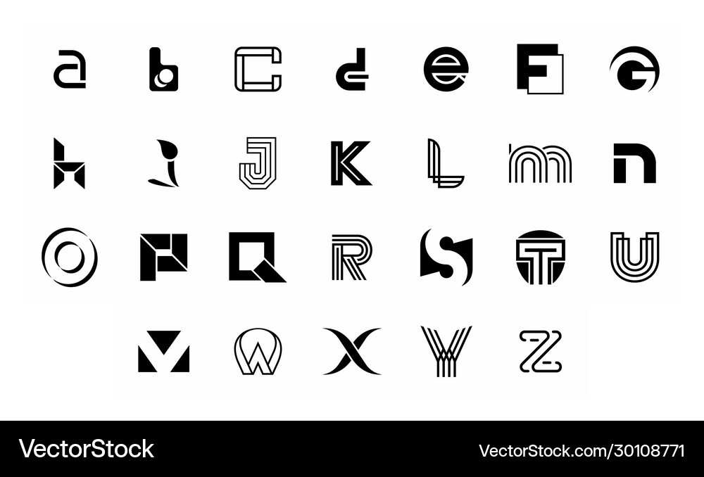 Collection letter a to z logo Royalty Free Vector Image