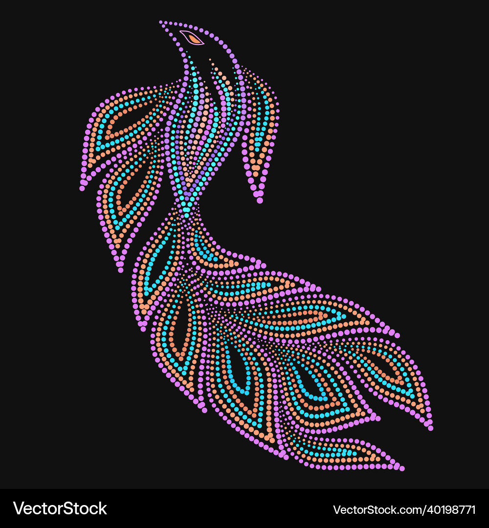 Colorful bird with beads -logo design Royalty Free Vector