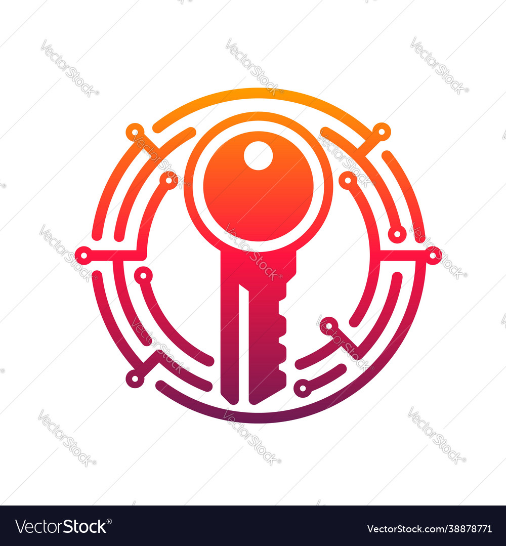 Cyber security key icon network data secure Vector Image