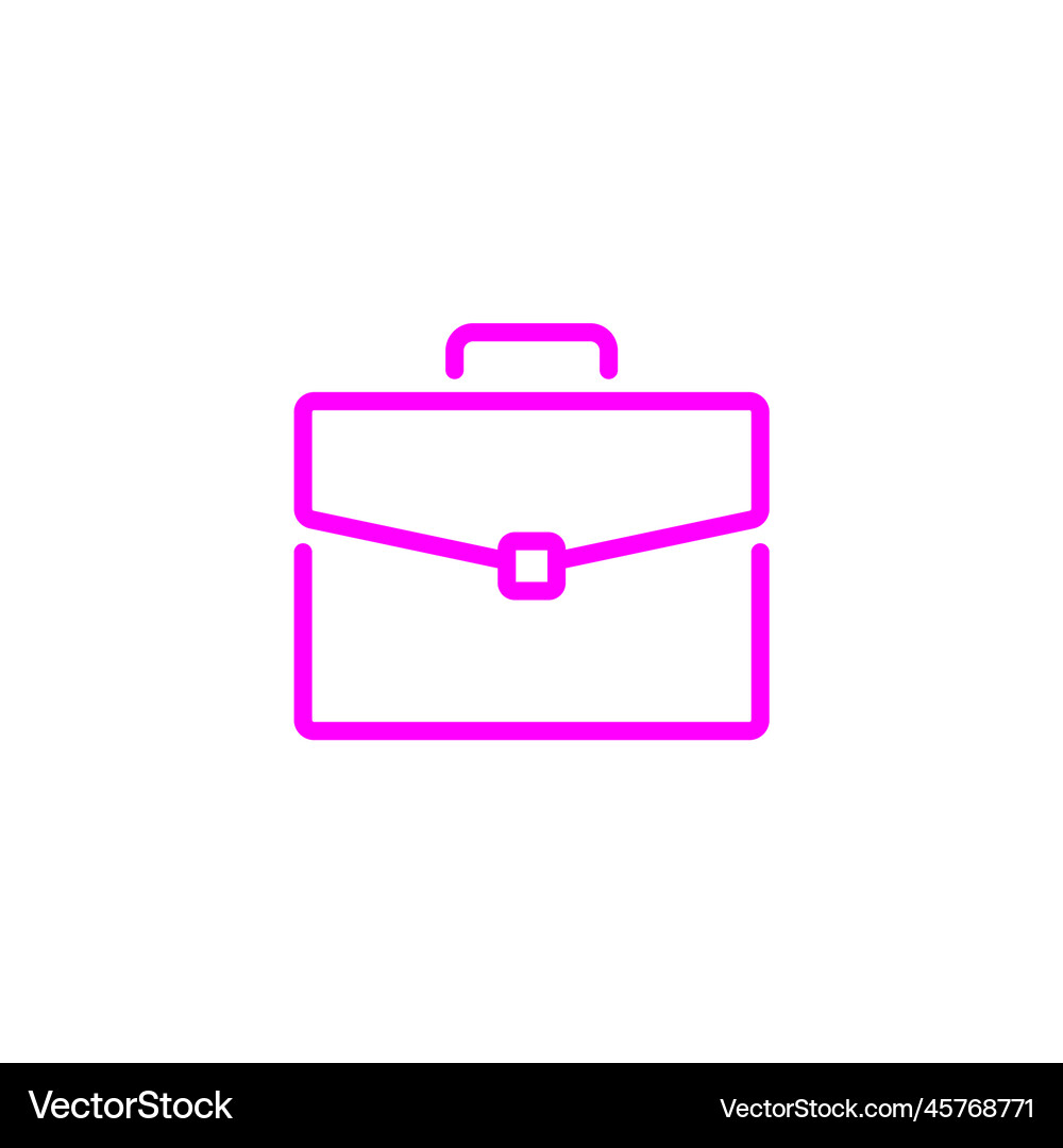 Eps10 pink briefcase abstract line art icon Vector Image
