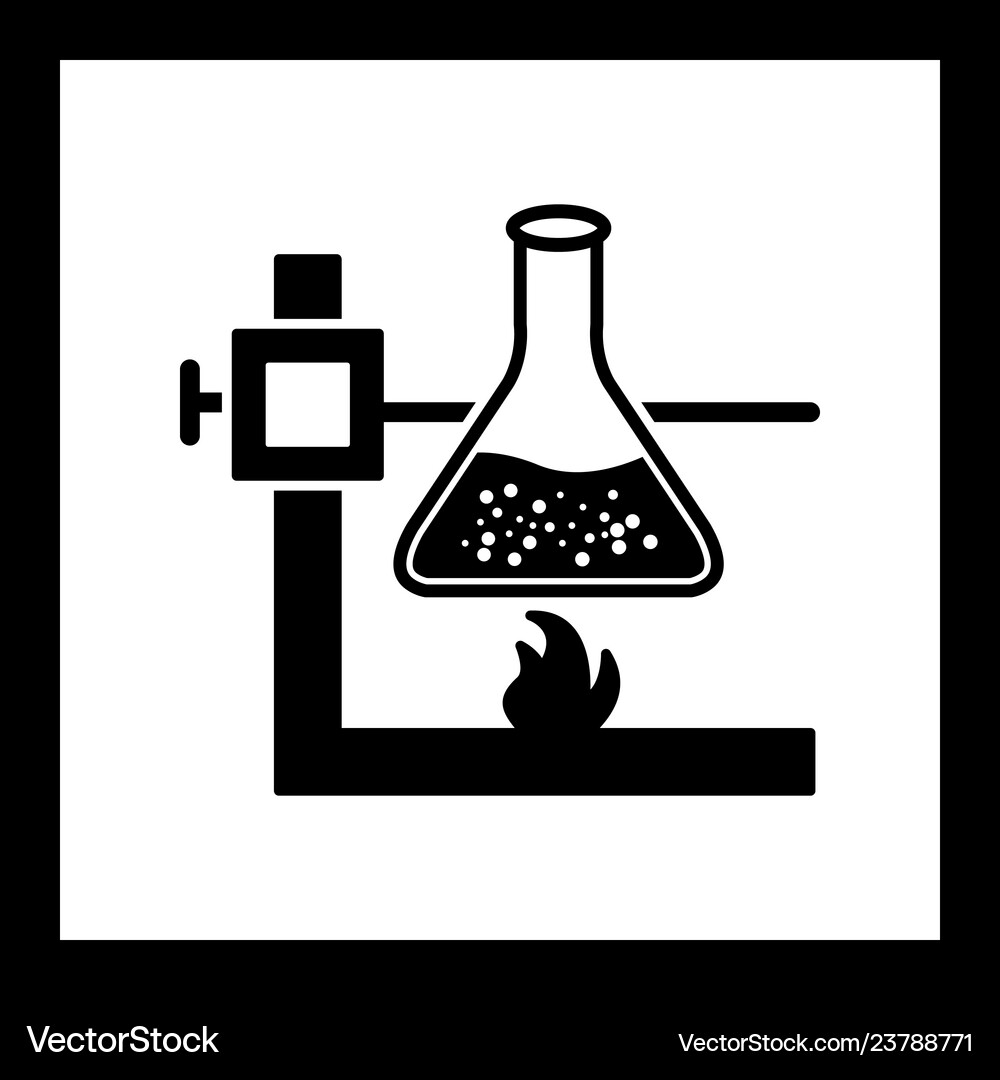 Fire under flask icon Royalty Free Vector Image
