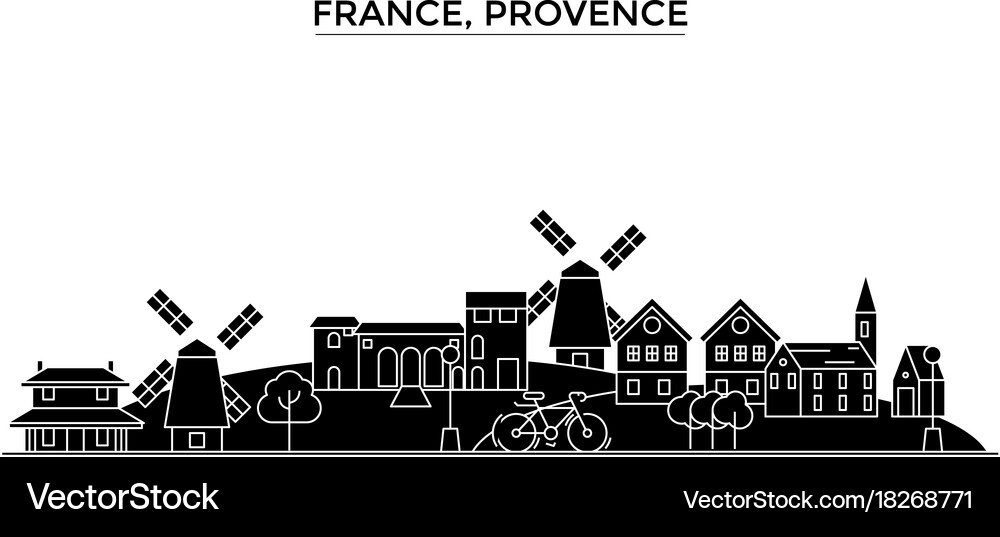 France provence architecture city skyline Vector Image