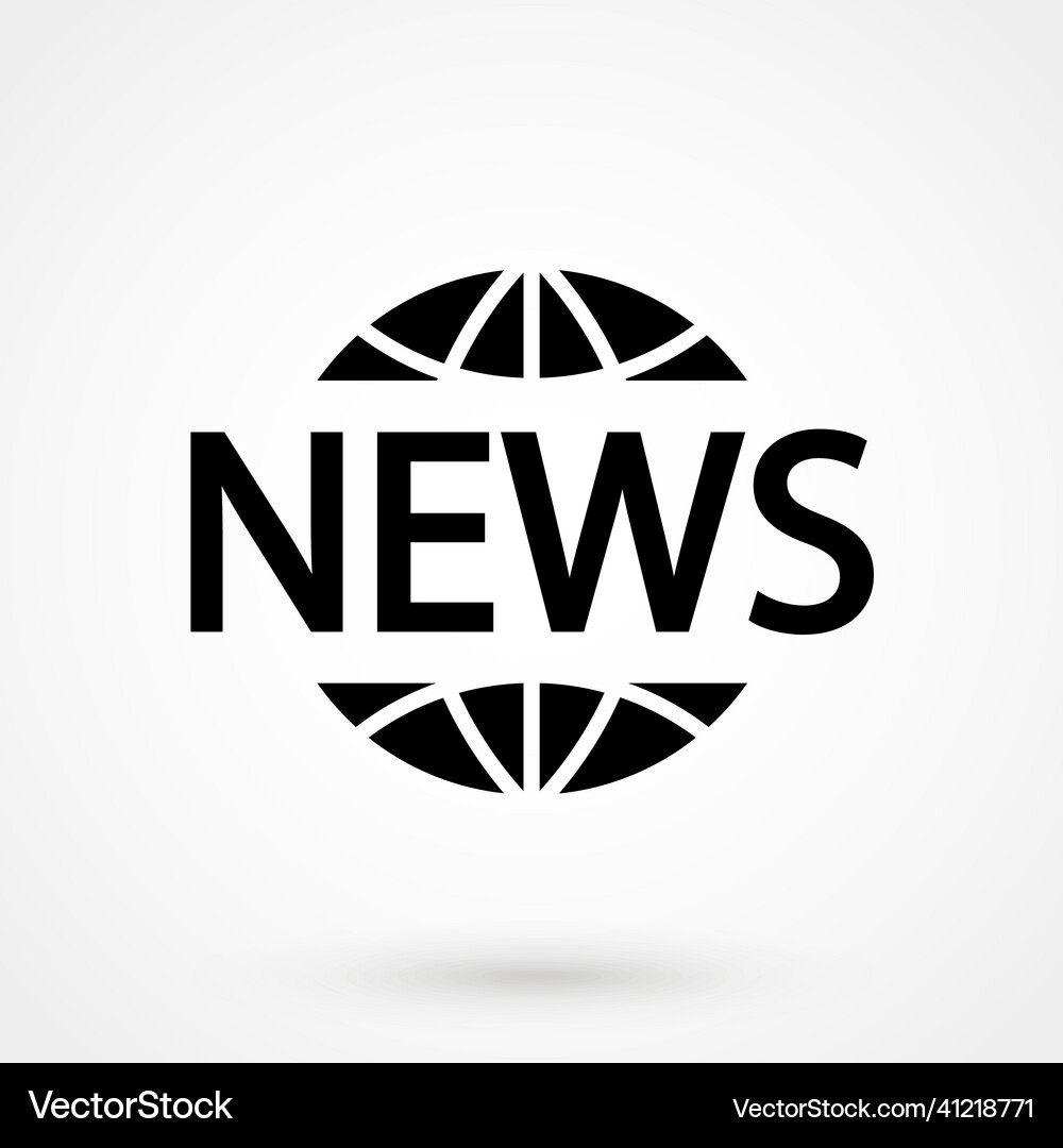 Gray news icon isolated on background modern flat Vector Image