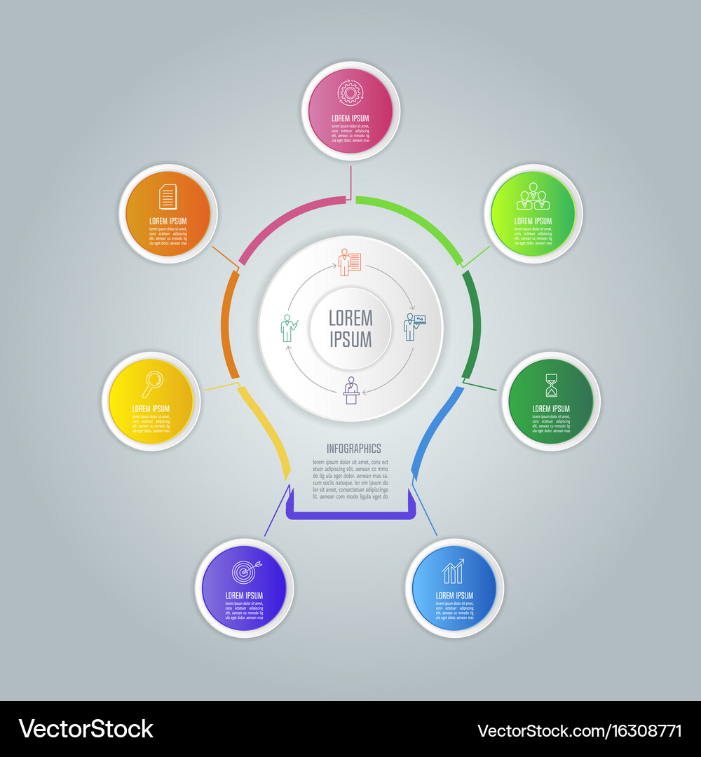 Infographic design business concept with 7 options