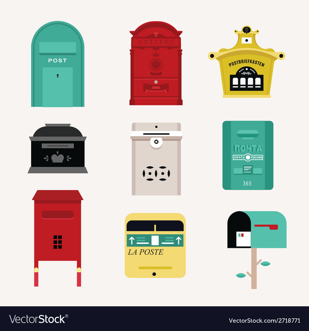 Mail boxes Royalty Free Vector Image - VectorStock