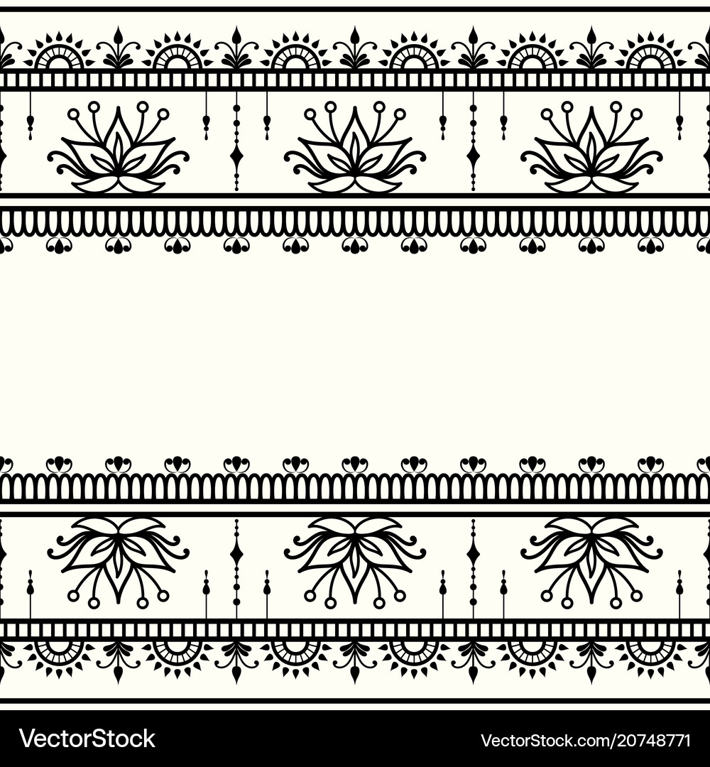 Mehndi decorative template in indian style Vector Image