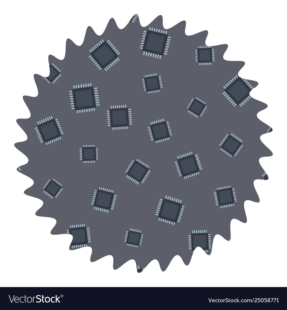 Microchip round label Royalty Free Vector Image