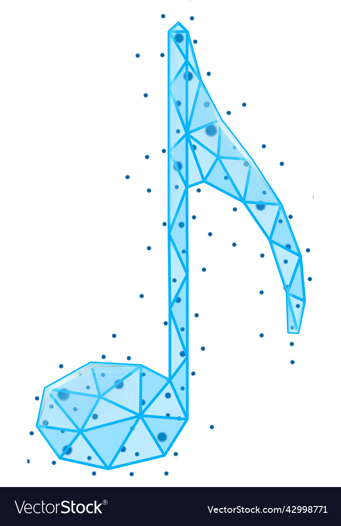 Music note wireframe composition Royalty Free Vector Image