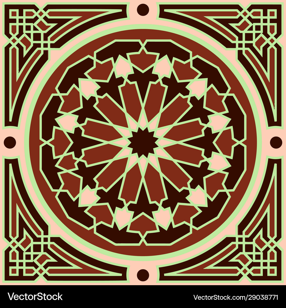 New colorful islamic illumination for mosque Vector Image