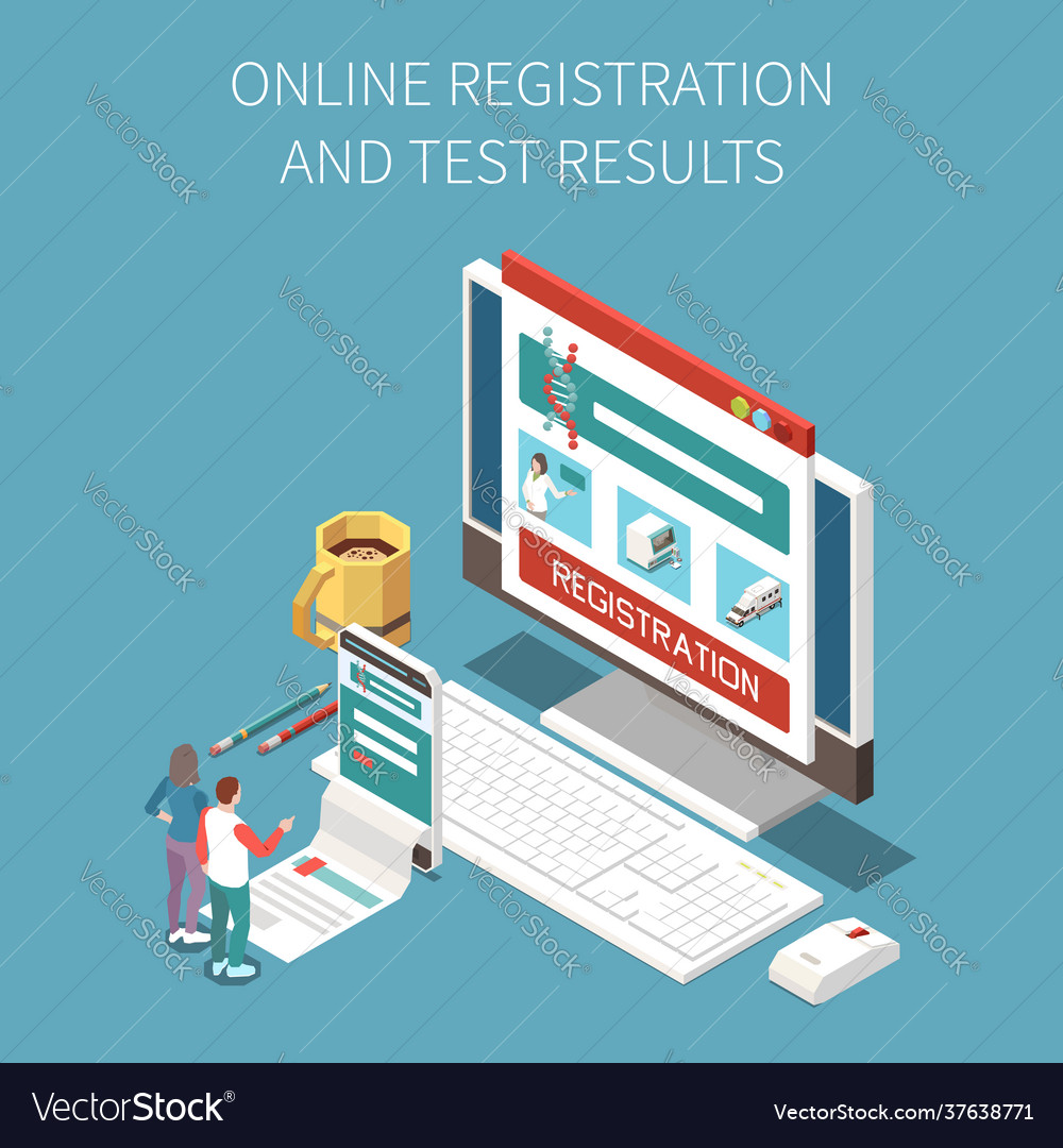 Online test result composition Royalty Free Vector Image