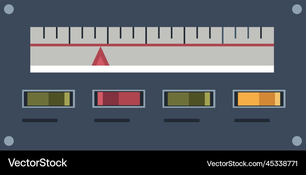 Panel with measurement and switchers or buttons Vector Image