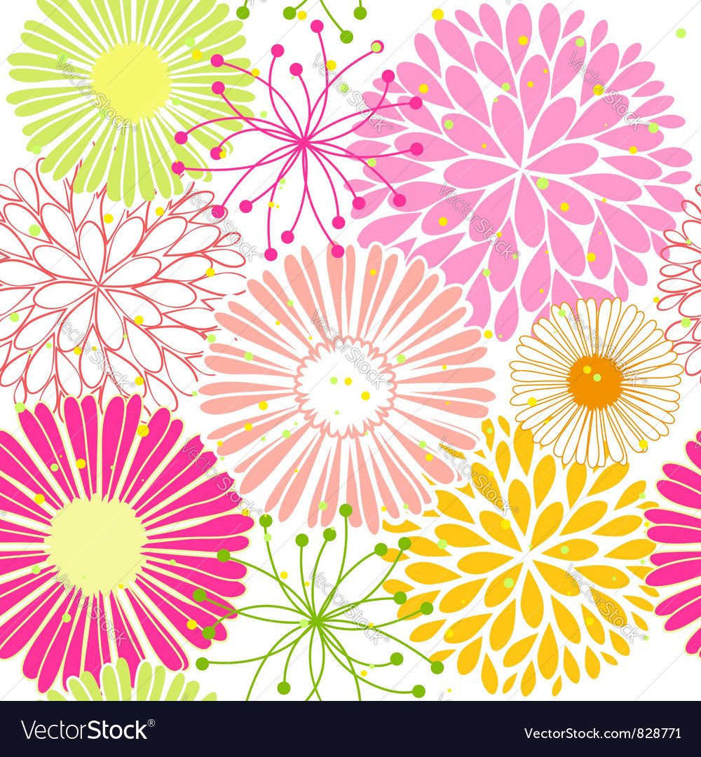 Springtime colorful flower seamless pattern Vector Image