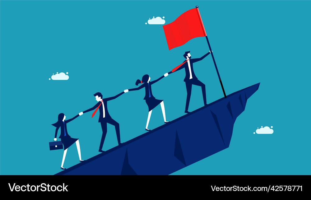 Teamwork and success business people work Vector Image