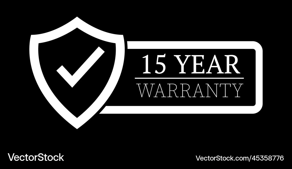 15 year warranty stamp on white background Vector Image