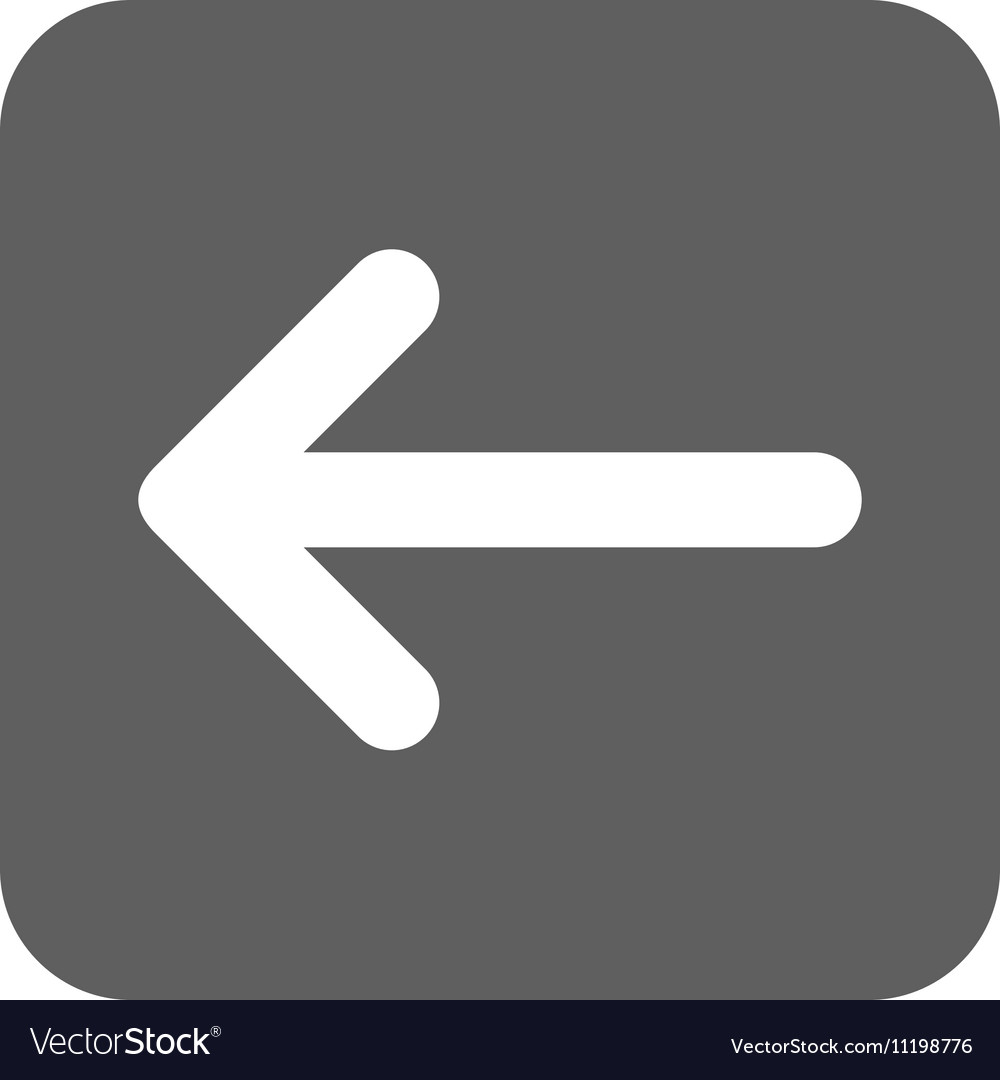 Arrow left flat squared icon Royalty Free Vector Image