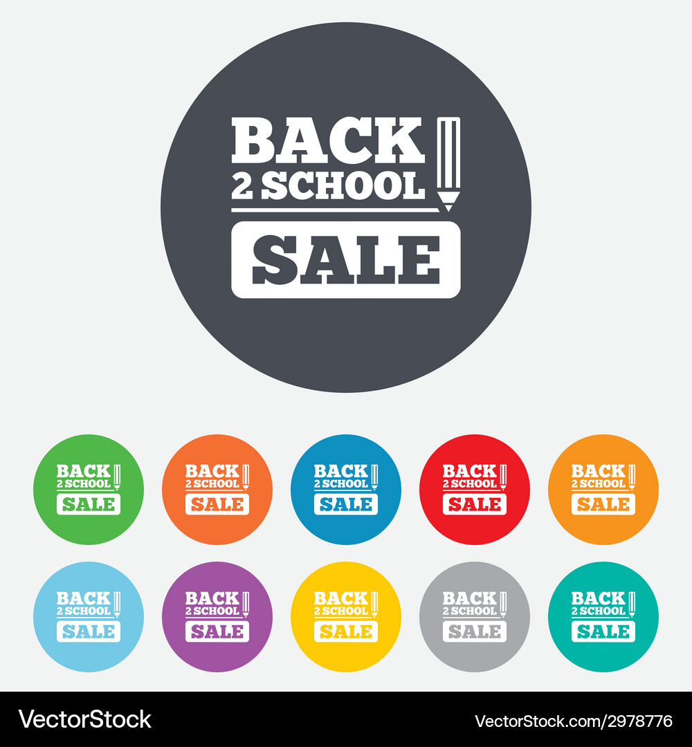 Back to school sign icon 2 symbol Royalty Free Vector Image