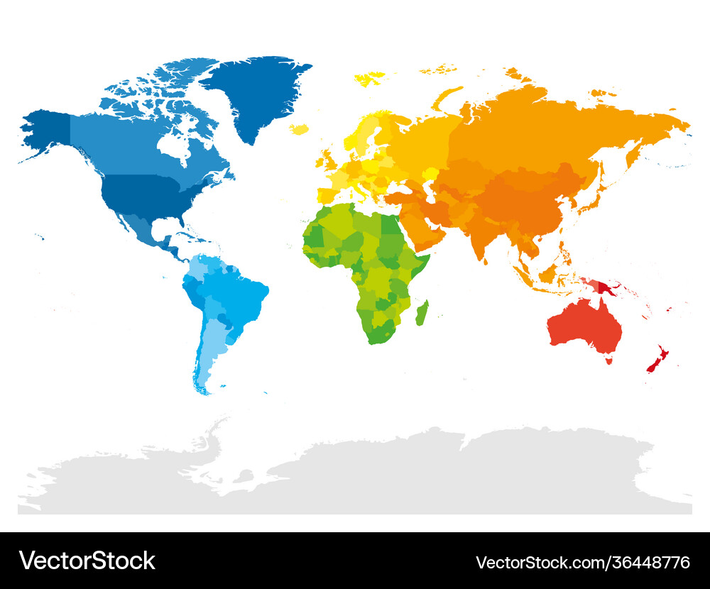 Colorful political map world Royalty Free Vector Image