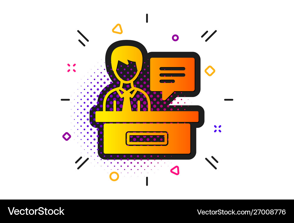 Exhibitors icon information desk sign Royalty Free Vector
