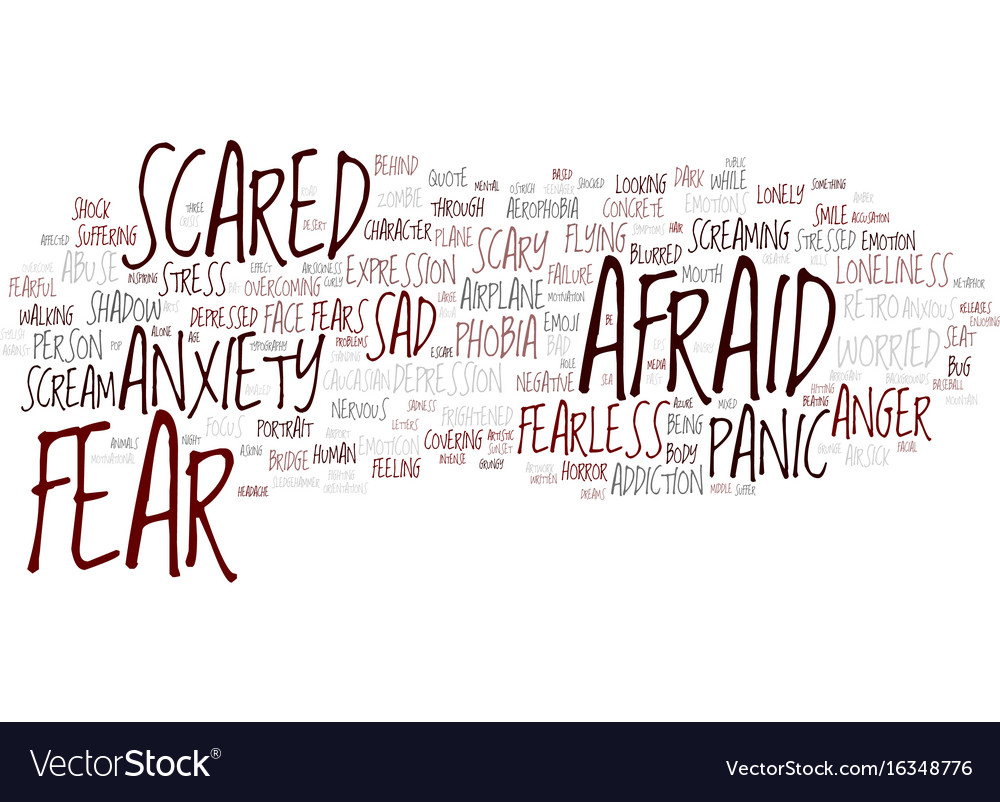 Fear word cloud concept Royalty Free Vector Image