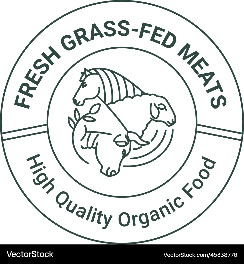 Fresh grass fed meats high quality organic Vector Image