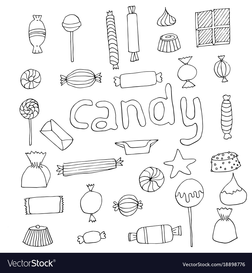 Hand drawn candy set Royalty Free Vector Image Hand drawn candy set Royalty Free Vector Image