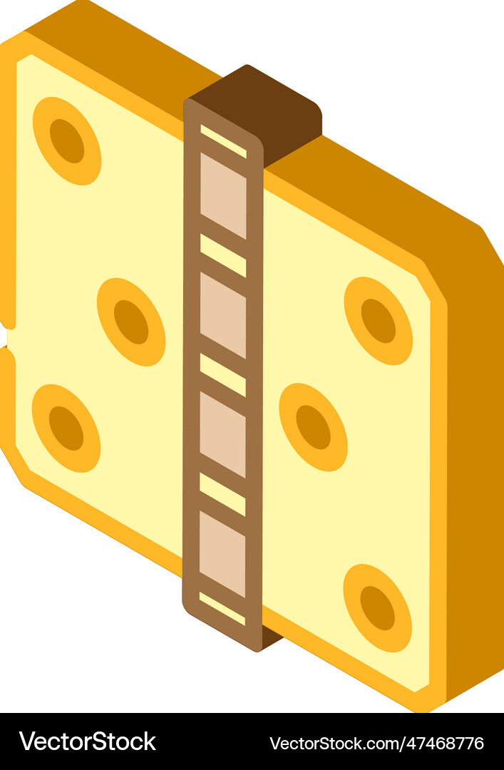 Hinge hardware furniture fitting isometric icon Vector Image