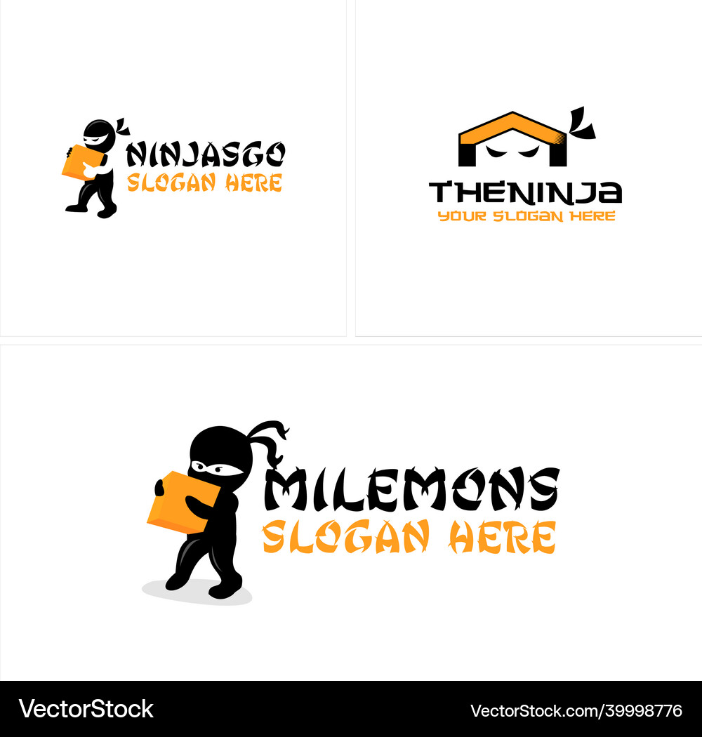 Modern delivery ninja character business service Vector Image