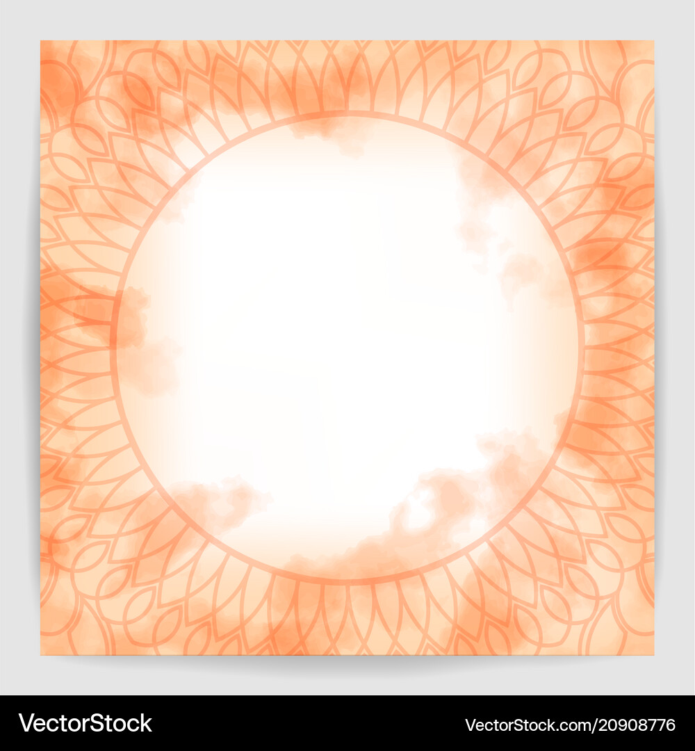 Orange watercolor fog background Royalty Free Vector Image