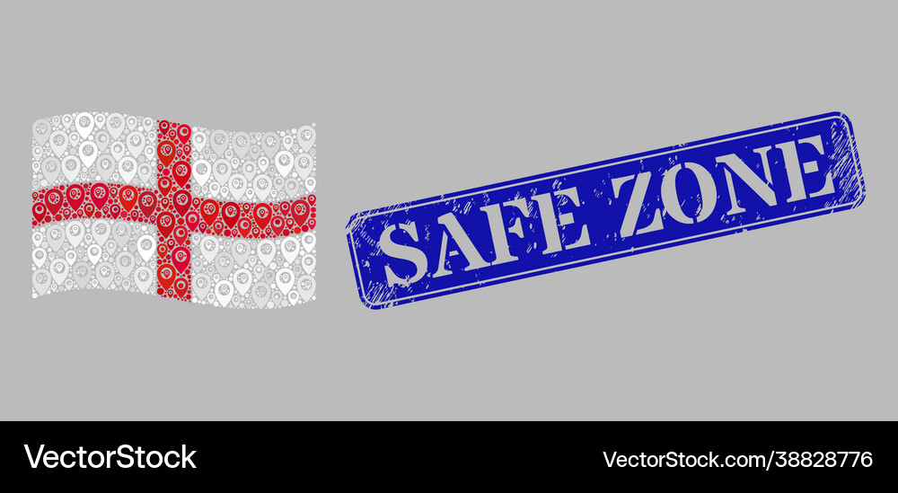 Scratched safe zone watermark and guide waving Vector Image